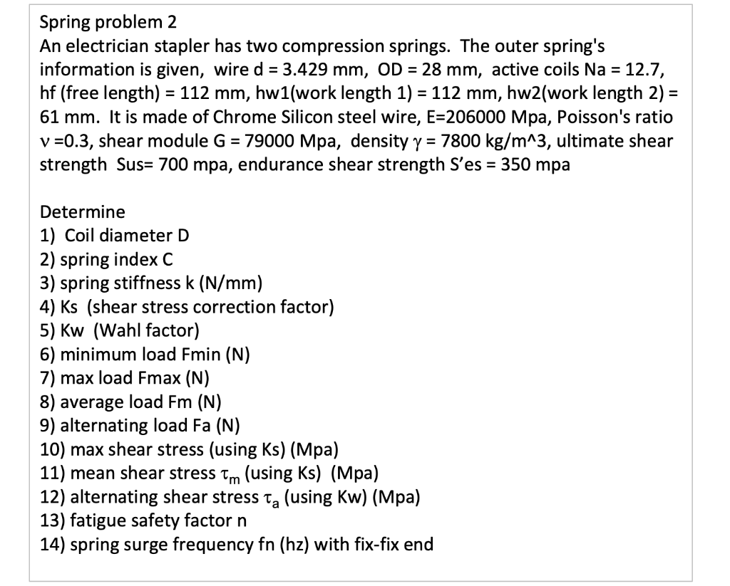 Solved Spring problem 2 An electrician stapler has two | Chegg.com