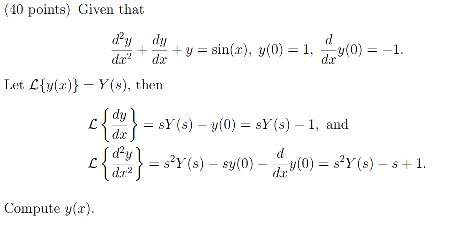 Solved (40 points) Given that | Chegg.com