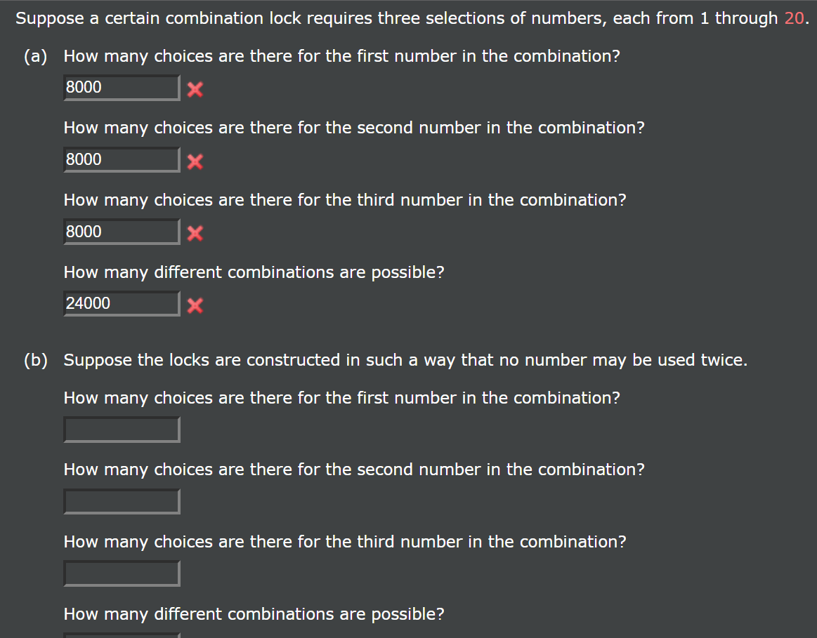 Solved Suppose a certain combination lock requires three | Chegg.com Solved Suppose a certain combination lock requires three | Chegg.com