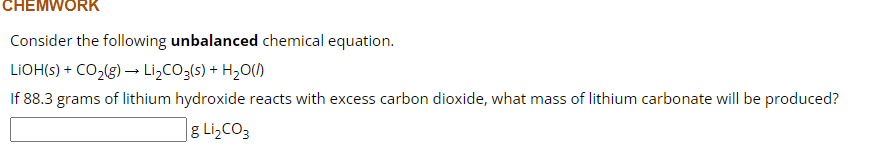 Solved Consider the following unbalanced chemical equation. | Chegg.com