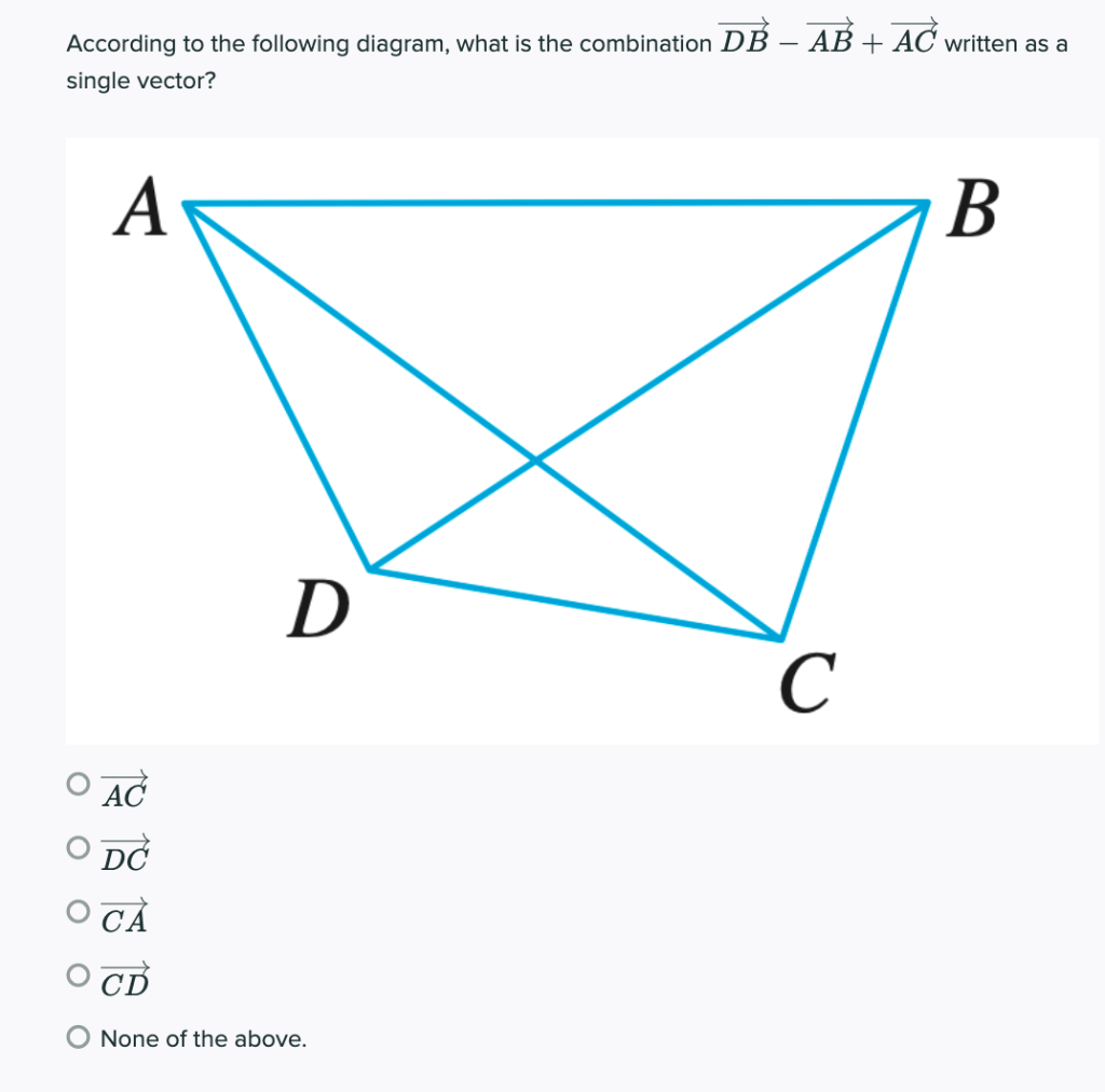 Solved AB + AC written as a According to the following | Chegg.com