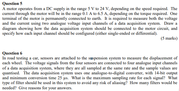 Solved Question 5 A motor operates from a DC supply in the | Chegg.com