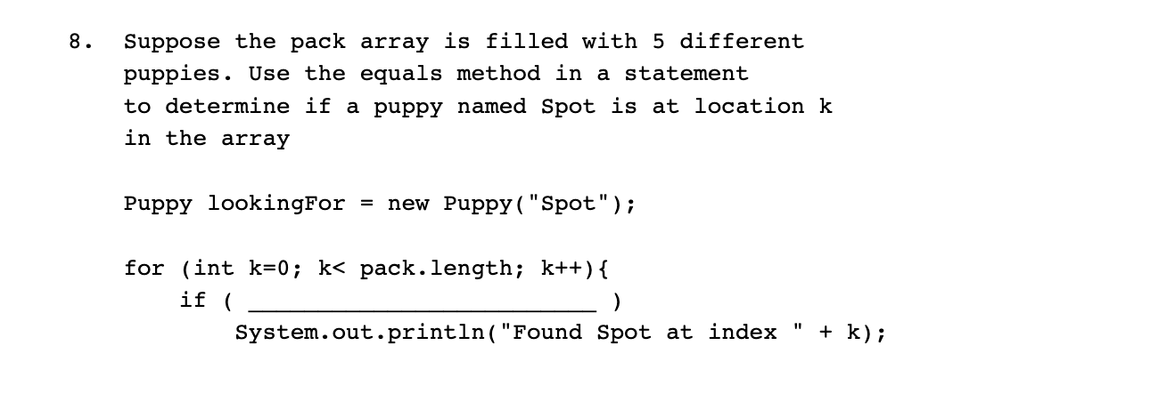 Solved 8. Suppose the pack array is filled with 5 different | Chegg.com