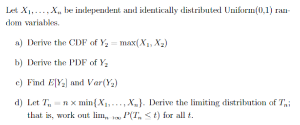 Solved Let X1,…,Xn be independent and identically | Chegg.com