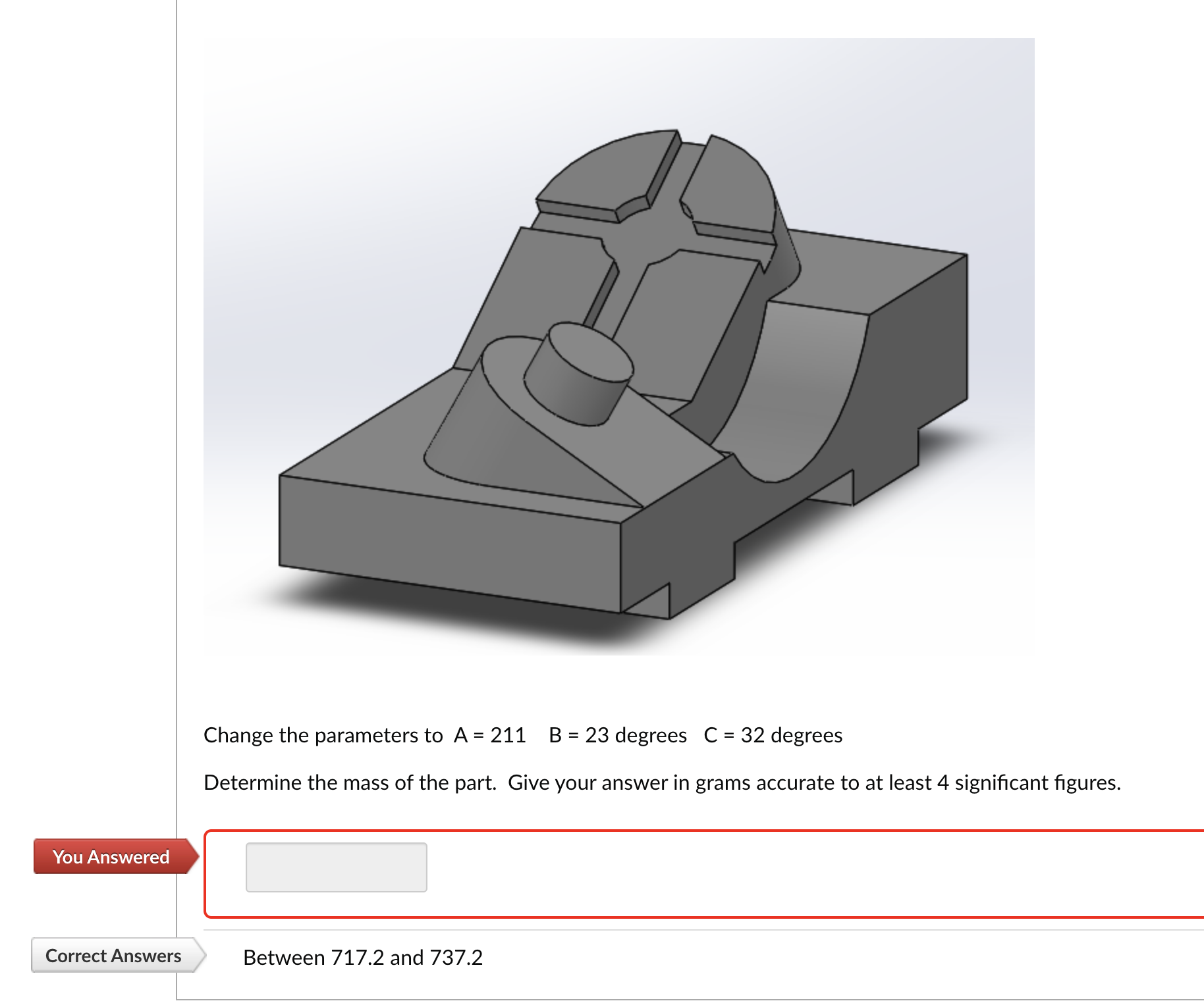 Solved Model the part shown in the figure. The material is | Chegg.com