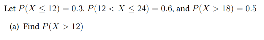 Solved Let P(X≤12)=0.3,P(12 | Chegg.com