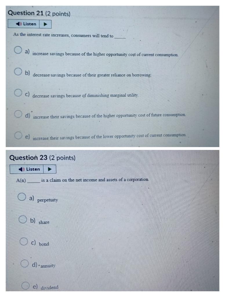 Solved As the interest rate increases, consumers will tend | Chegg.com