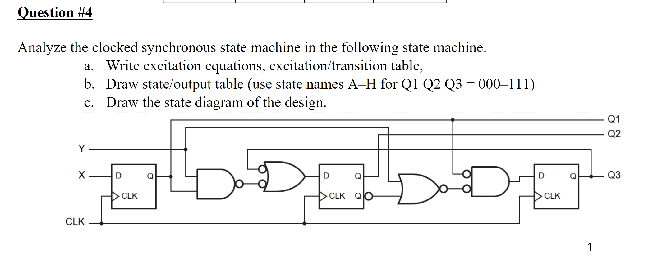 Solved Question 4 Analyze The Clocked Synchronous State
