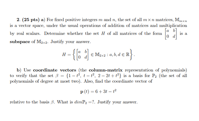 Solved (25 ﻿pts) ﻿a) ﻿For fixed positive integers m ﻿and n, | Chegg.com