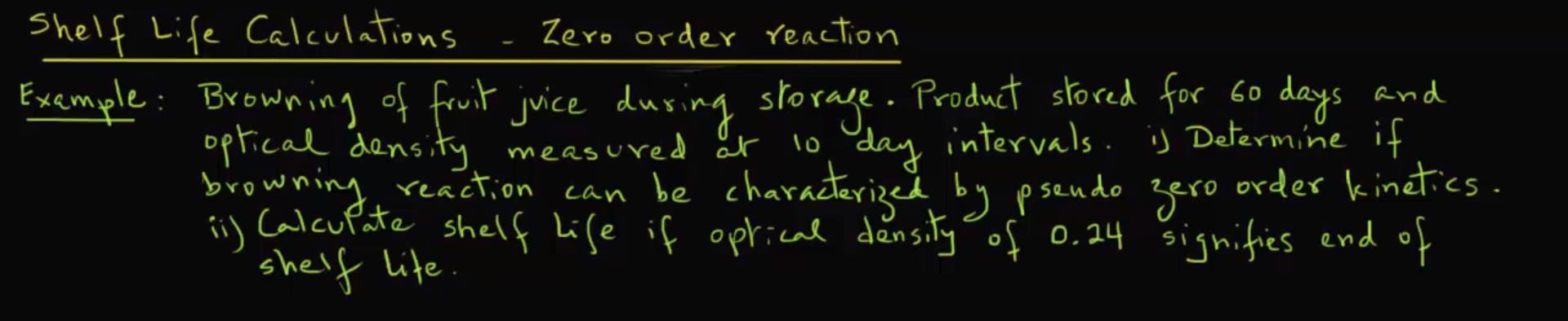 Solved Shelf Life Calculations - Zero order reaction | Chegg.com