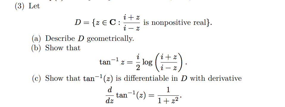 Solved (3) Let . 1 is nonpositive real (a) Describe D | Chegg.com