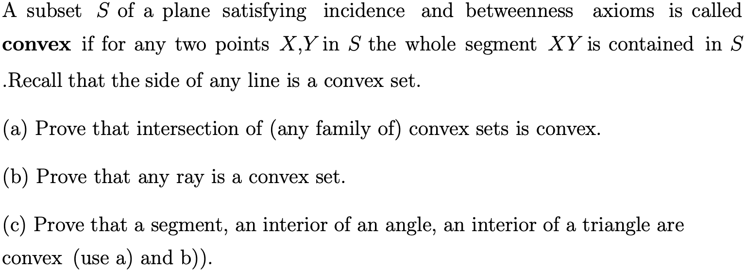 Solved A subset S of a plane satisfying incidence and | Chegg.com