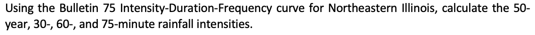 Solved Using the Bulletin 75 Intensity-Duration-Frequency | Chegg.com