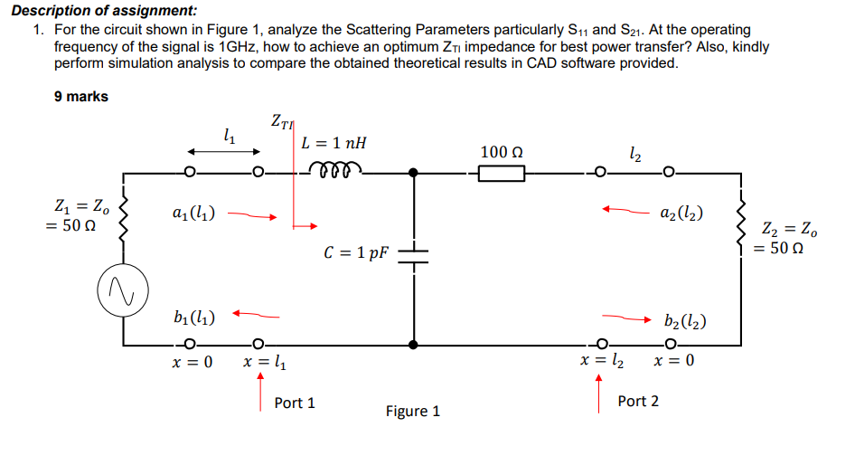 Description of assignment: 1. For the circuit shown | Chegg.com