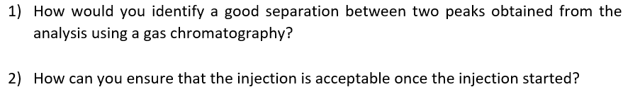 Solved 1) How would you identify a good separation between | Chegg.com