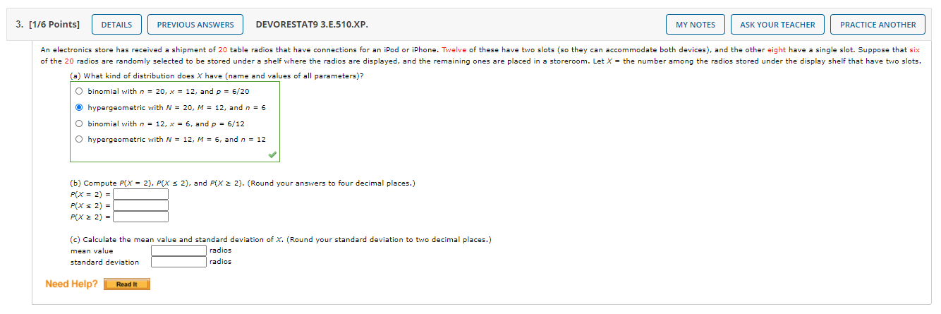 Solved 3 [1 6 Points] Details Previous Answers Devorestat9