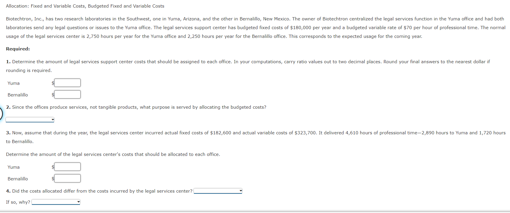 Solved Allocation: Fixed and Variable Costs, Budgeted Fixed | Chegg.com