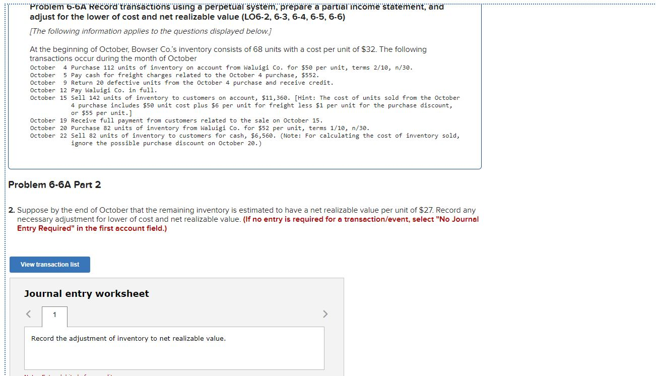 Solved Required information Problem 6-6A Record transactions | Chegg.com
