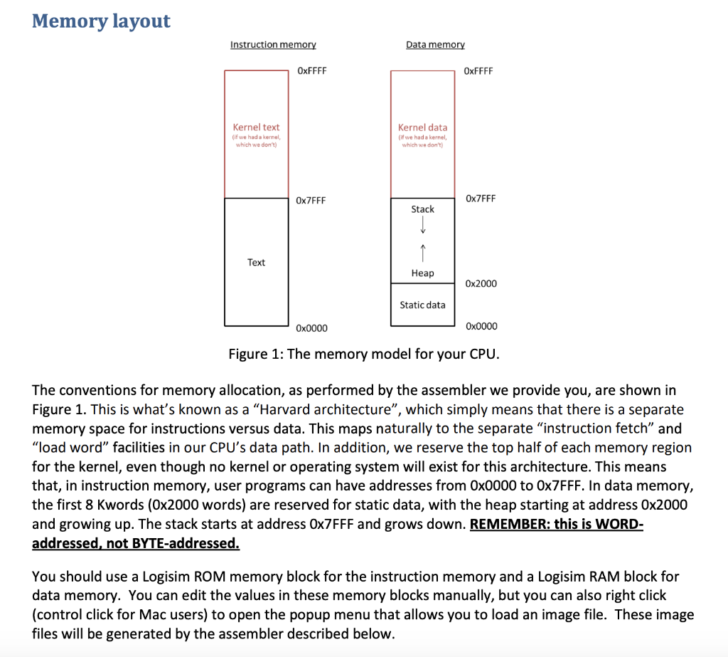 Design and implement a 16 bit MIPS-like, word | Chegg.com
