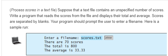 Solved (Process scores in a text file) Suppose that a text | Chegg.com