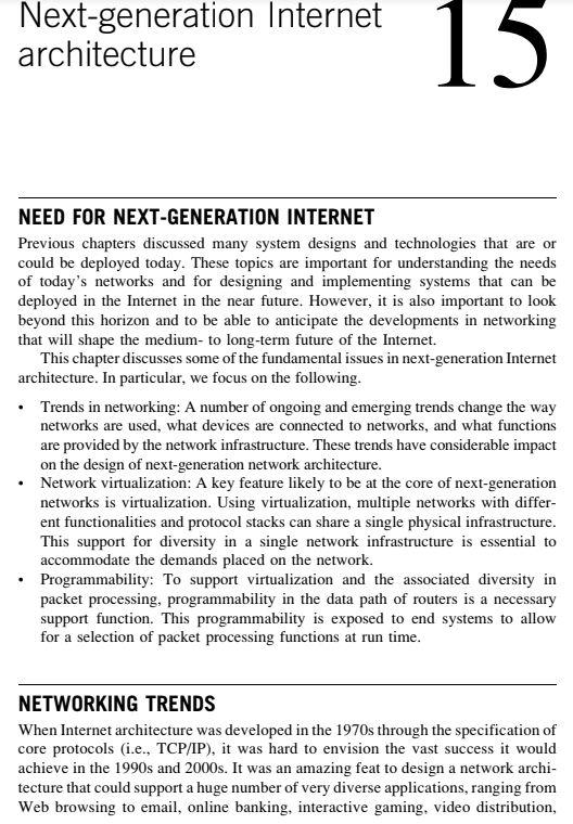 Solved “The lack of support for emerging networking | Chegg.com