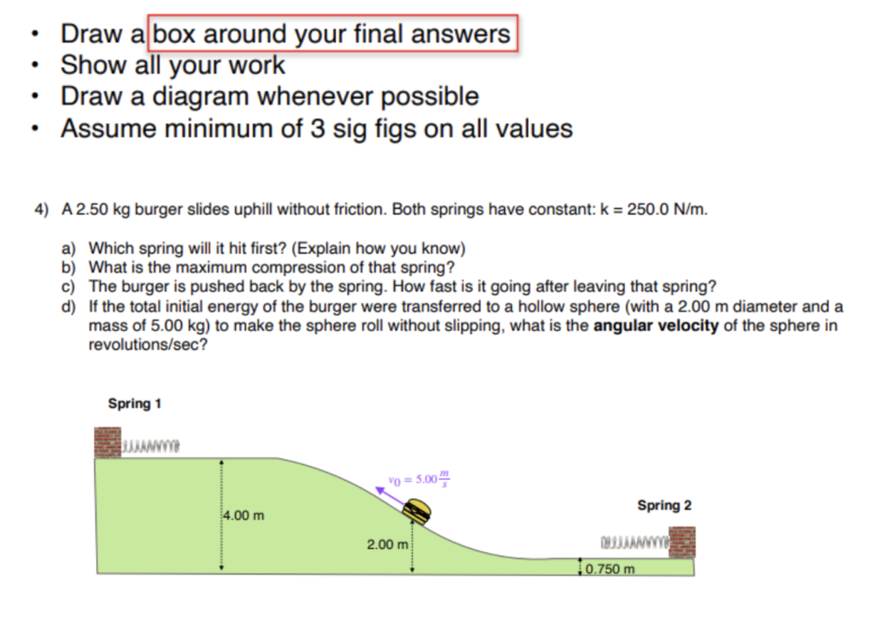 Solved • Draw a box around your final answers • Show all | Chegg.com