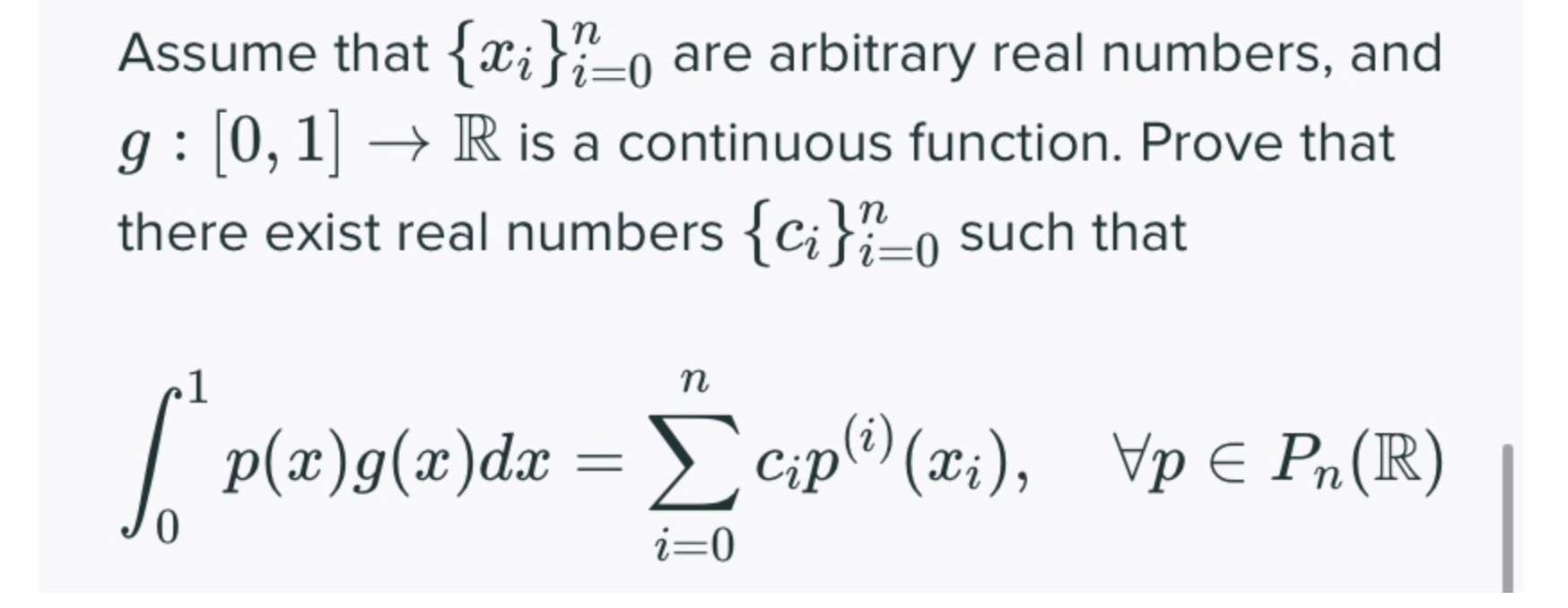 Solved Assume that {x;} –o are arbitrary real numbers, and | Chegg.com