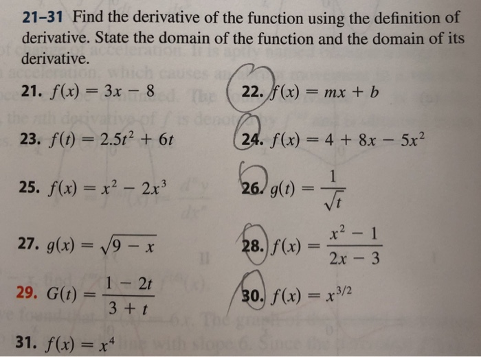 Solved 21-31 Find the derivative of the function using the | Chegg.com