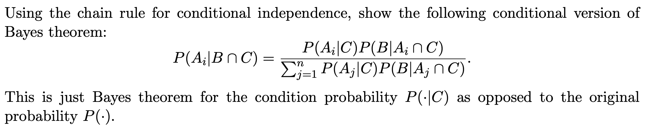 Solved = Using the chain rule for conditional independence, | Chegg.com