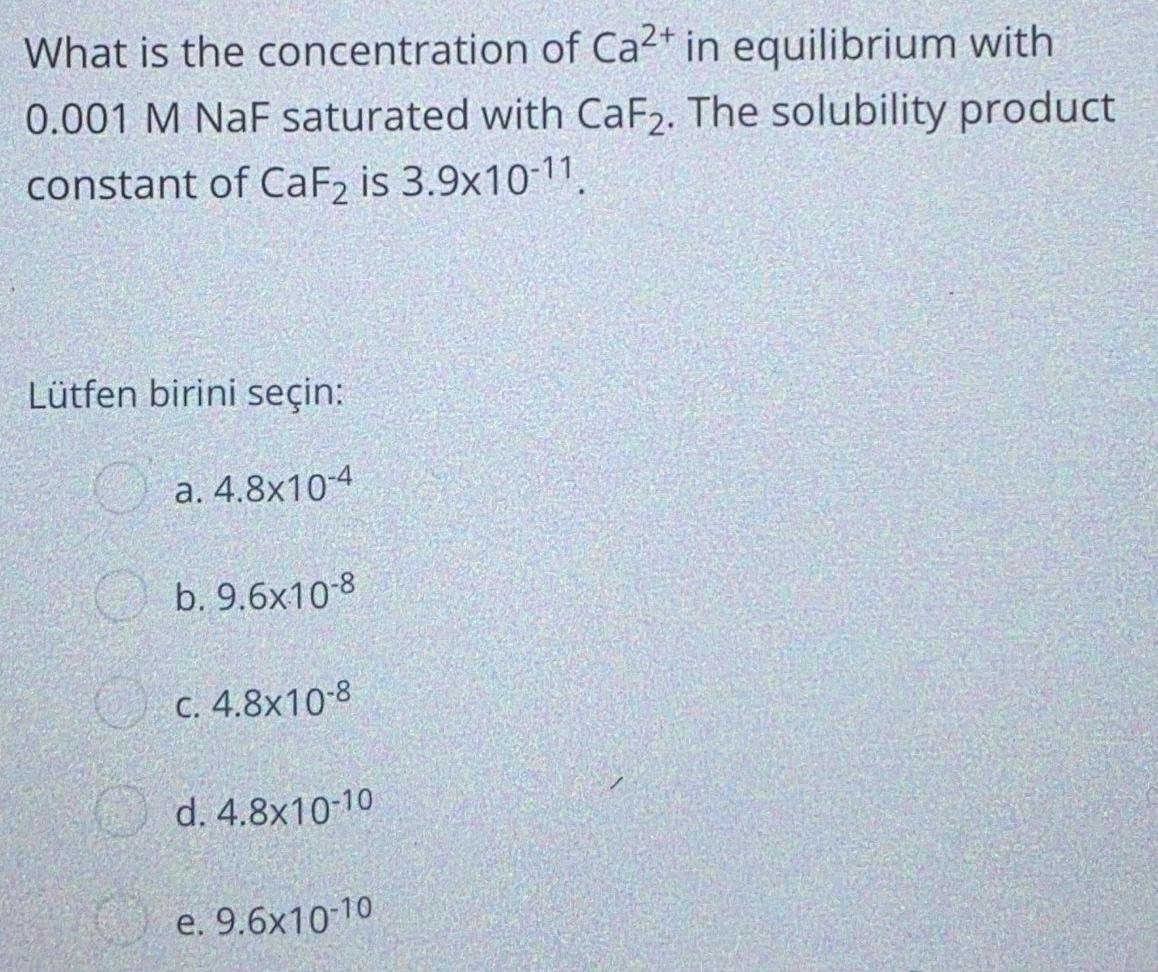 Solved What is the concentration of Ca2+ in equilibrium with | Chegg.com