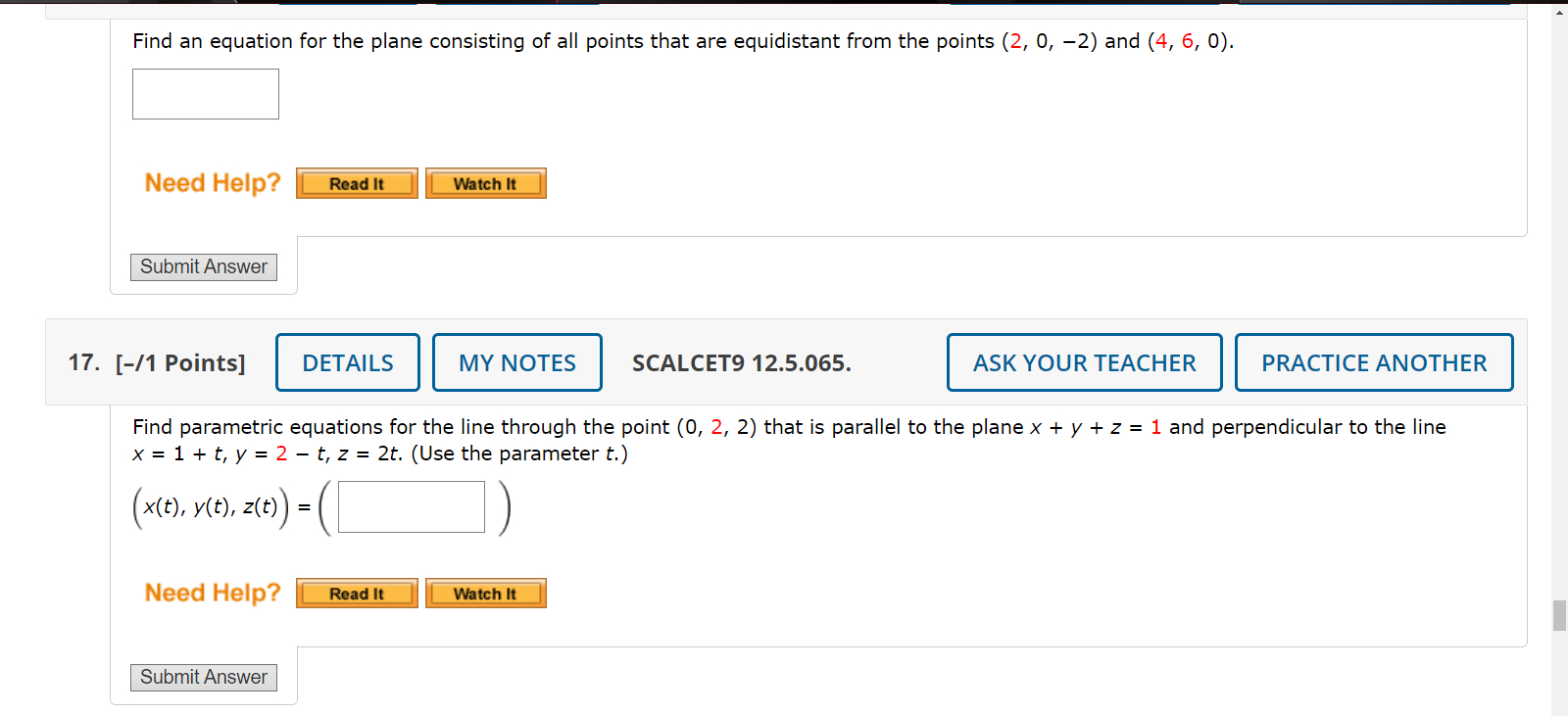 Find an equation for the plane consisting of all | Chegg.com