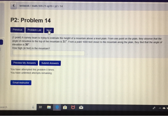 Solved Kwebwork / math-109-21-sp19 / p2 / 14 P2: Problem 14 | Chegg.com