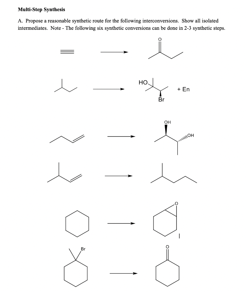 Solved Multi-Step Synthesis A. Propose a reasonable | Chegg.com