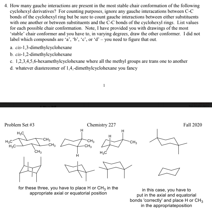 Solved 4. How many gauche interactions are present in the | Chegg.com