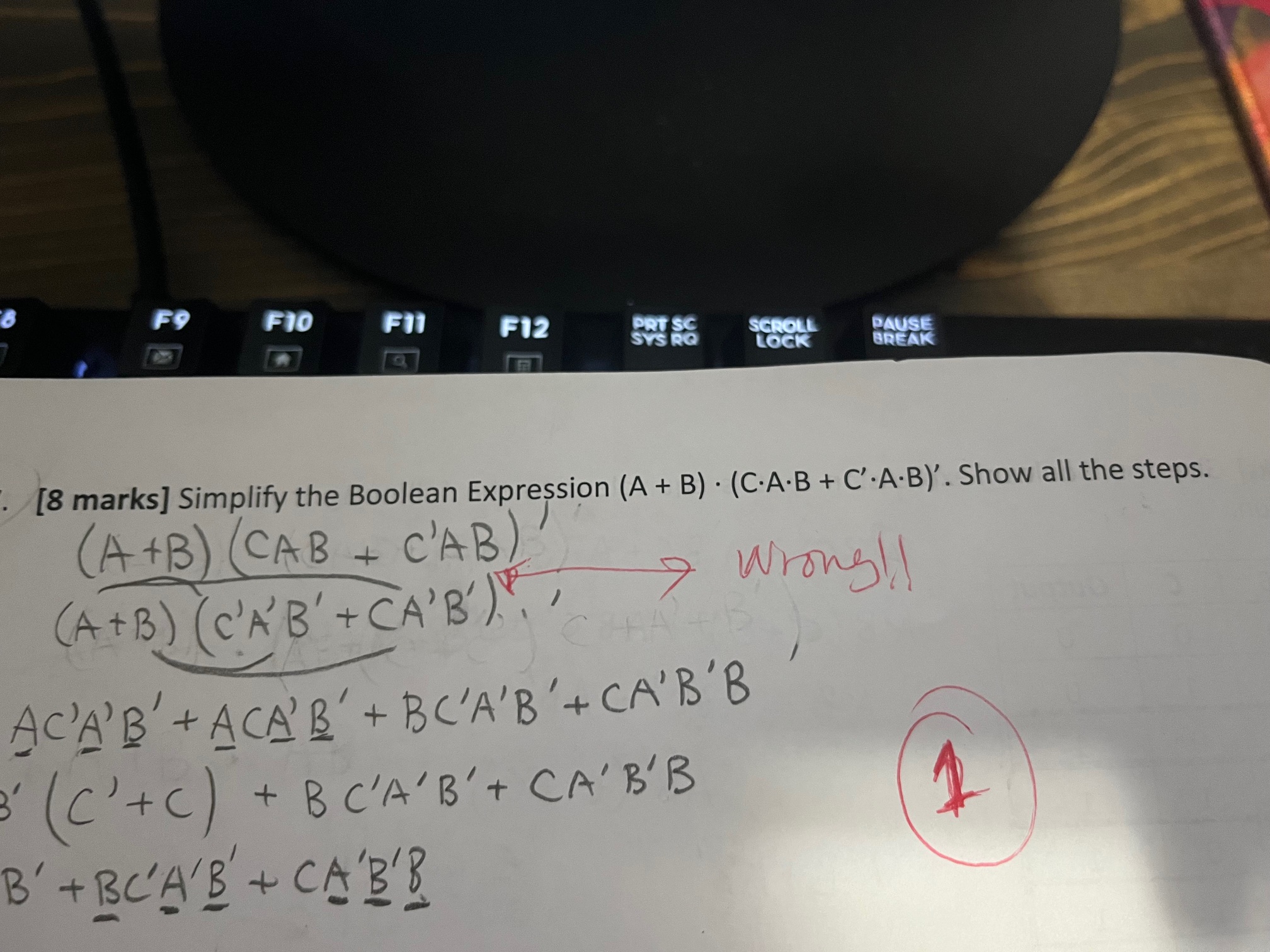 Solved [8 marks] Simplify the Boolean Expression | Chegg.com