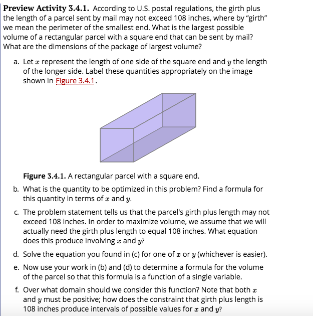 Solved Preview Activity 3.4.1. According to U.S. postal | Chegg.com