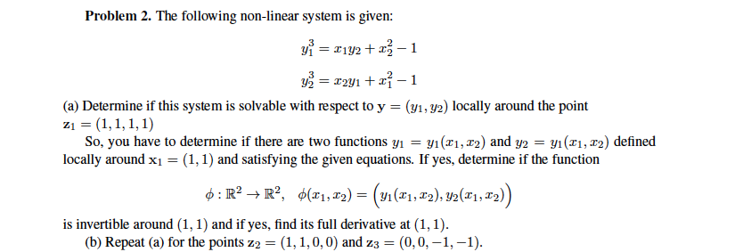 Solved Problem 2. The following non-linear system is given: | Chegg.com