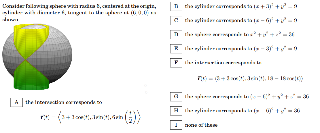 Solved Consider following sphere with radius 6 , centered at | Chegg.com