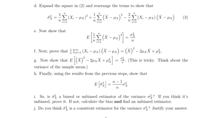 Solved Variance Estimator In This Problem You Should Show 