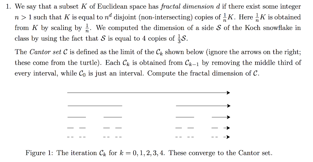 Solved 1. We say that a subset K of Euclidean space has | Chegg.com