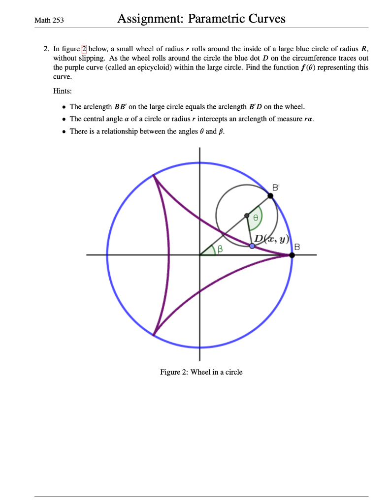 Math 253 Assignment: Parametric Curves In this | Chegg.com