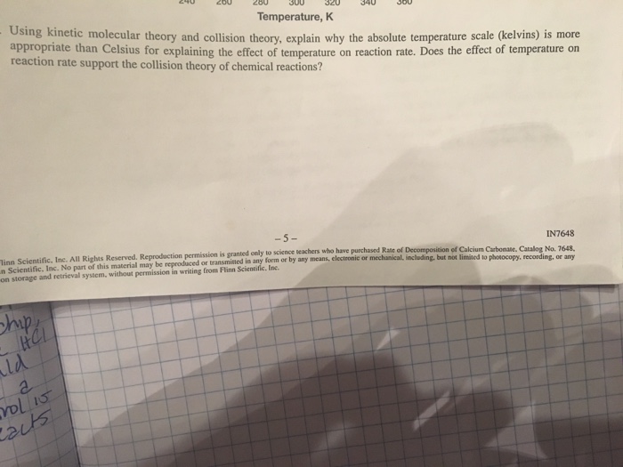 Solved Using kinetic molecular theory and collision theory, | Chegg.com