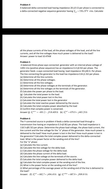 Solved Problem Set / Problem 1 A single-phase power system | Chegg.com