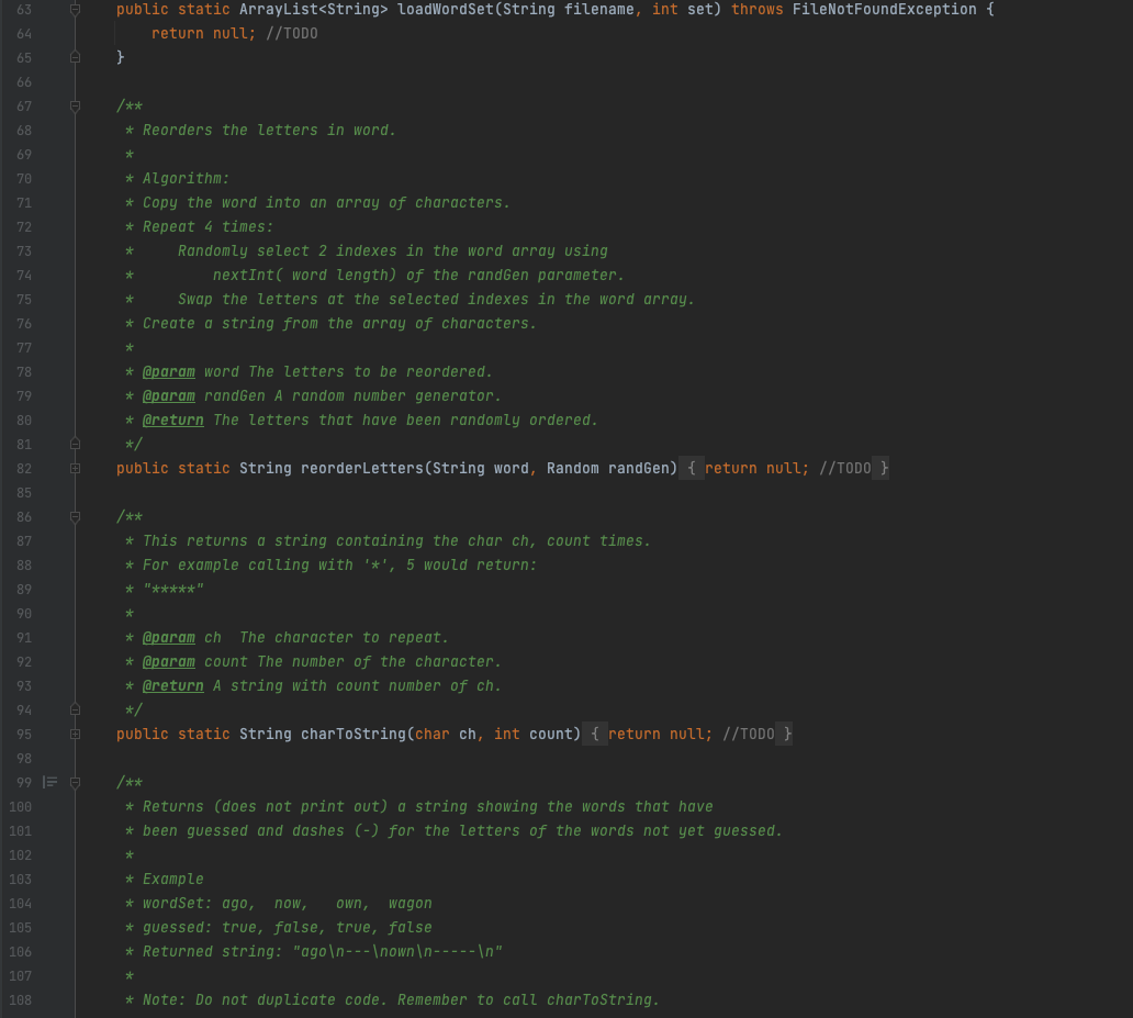 Solved Please write and test the loadWordSet and | Chegg.com