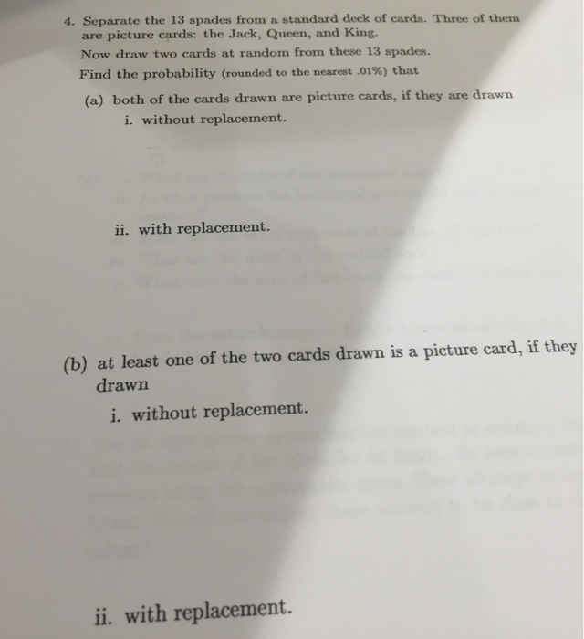 Solved Separate the 13 spades from a standard deck of cards. | Chegg.com