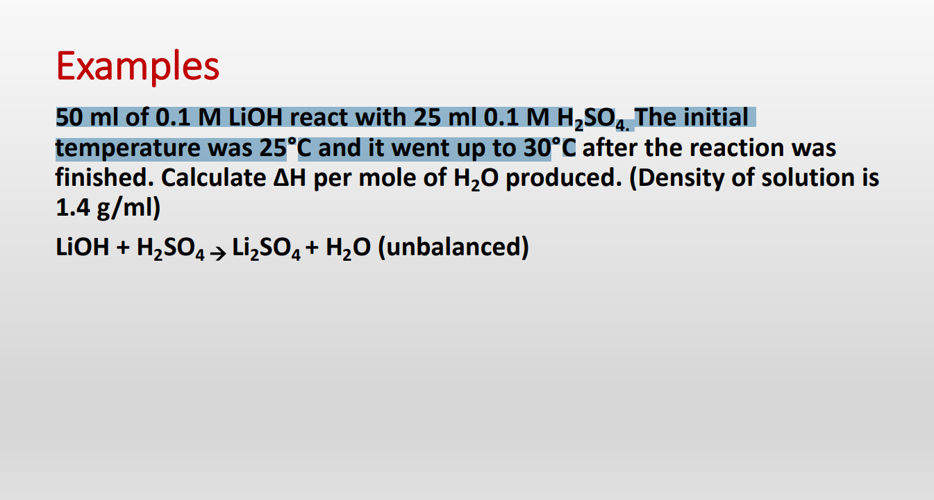Solved Examples 50ml of 0.1M LiOH react with 25ml0.1MH2SO4. | Chegg.com