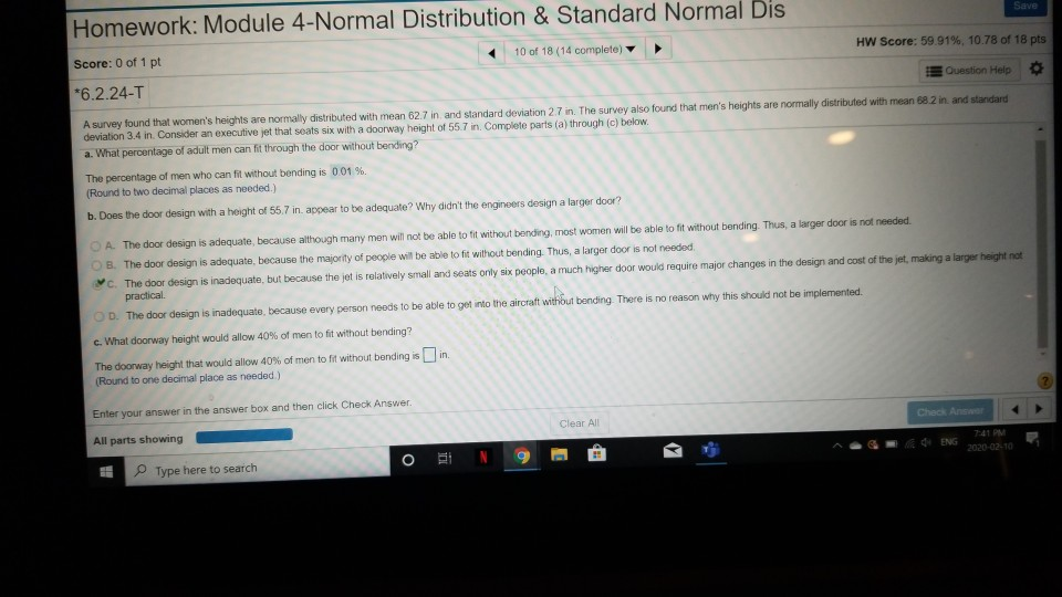 Solved Homework: Module 4-Normal Distribution & Standard | Chegg.com