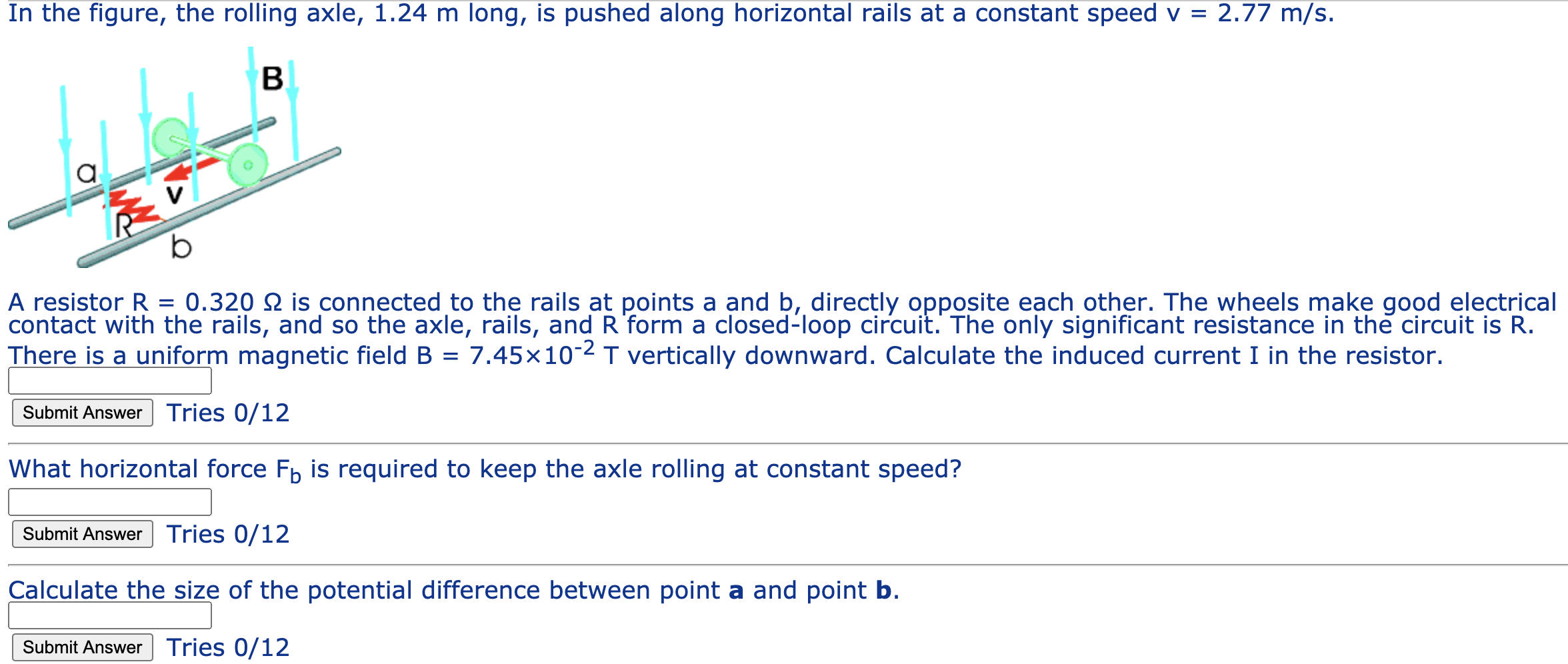 Solved In the figure, the rolling axle, 1.24 m long, is | Chegg.com