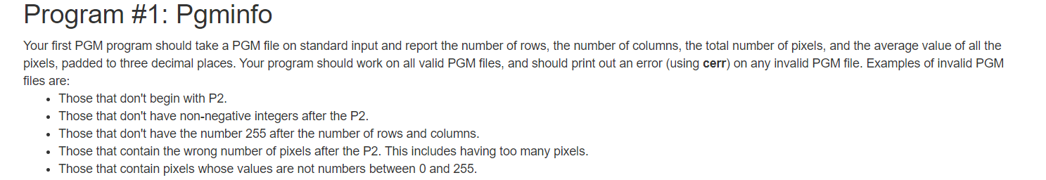 Program 1 Pgminfo Your First Pgm Program Should