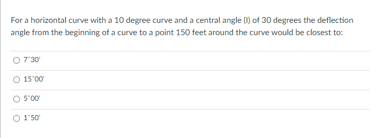 Solved For a horizontal curve with a 10 degree curve and a | Chegg.com